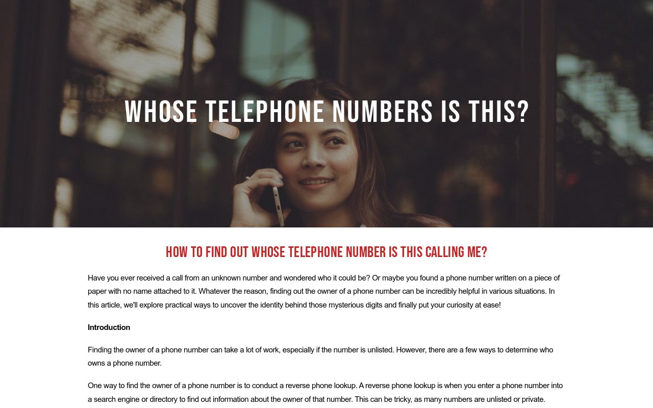Whose Telephone Numbers is this